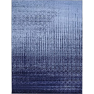 Unique Loom Del Mar Collection Area Rug-Transitional Inspired with Modern Contemporary Design, Rectangular 9' 0" x 12' 2", Blue/Navy Blue