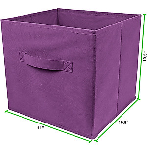 Greenco Foldable Storage Cubes Non-woven Fabric -6 Pack-(Purple)