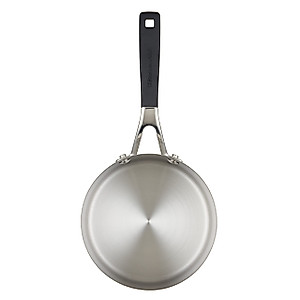 KitchenAid Saucepan with Pour Spouts, 1 Quart, Brushed Stainless Steel