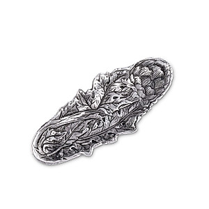 Arthur Court Artichoke Spoon Rest Aluminum Metal Decorative Holder for Kitchen, Spatula Ladle, Brush and Cooking Utensils - Food Safe can be used for serving dips or olive oils 8 inch x 3.25 inch