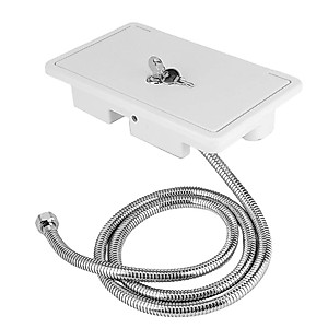 Acouto RV Exterior Shower Box Kit Exterior Shower Box Shower Head Hot Cold Switch with 2 Keys for Marine Boat RV Motorhome Caravan Camper Accessories