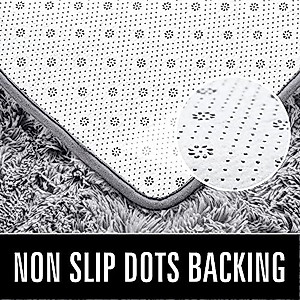 HOMORE Luxury Fluffy Area Rug for Bedroom Living Room Soft Carpets, Super Cute Comfortable Shag Rugs Modern Carpet for Kids Nursery Girls Home, 3x5 Feet Gray