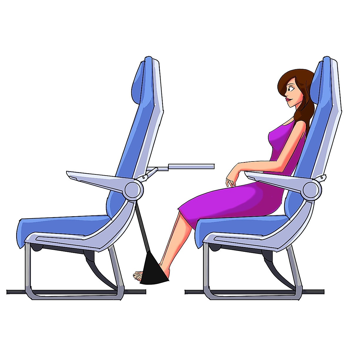 Sleepy Ride - Airplane Footrest Made with Premium Memory Foam - Airplane Travel Accessories - Helps to Prevent Swelling and Soreness - Provides Comfort for Shorter Legs (Jet Black)