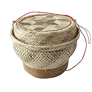 Heavens Tvcz Thai Bamboo Rice Container Basket Laos Traditional Weave Wickerwork Keeping After Steaming Keep Warm