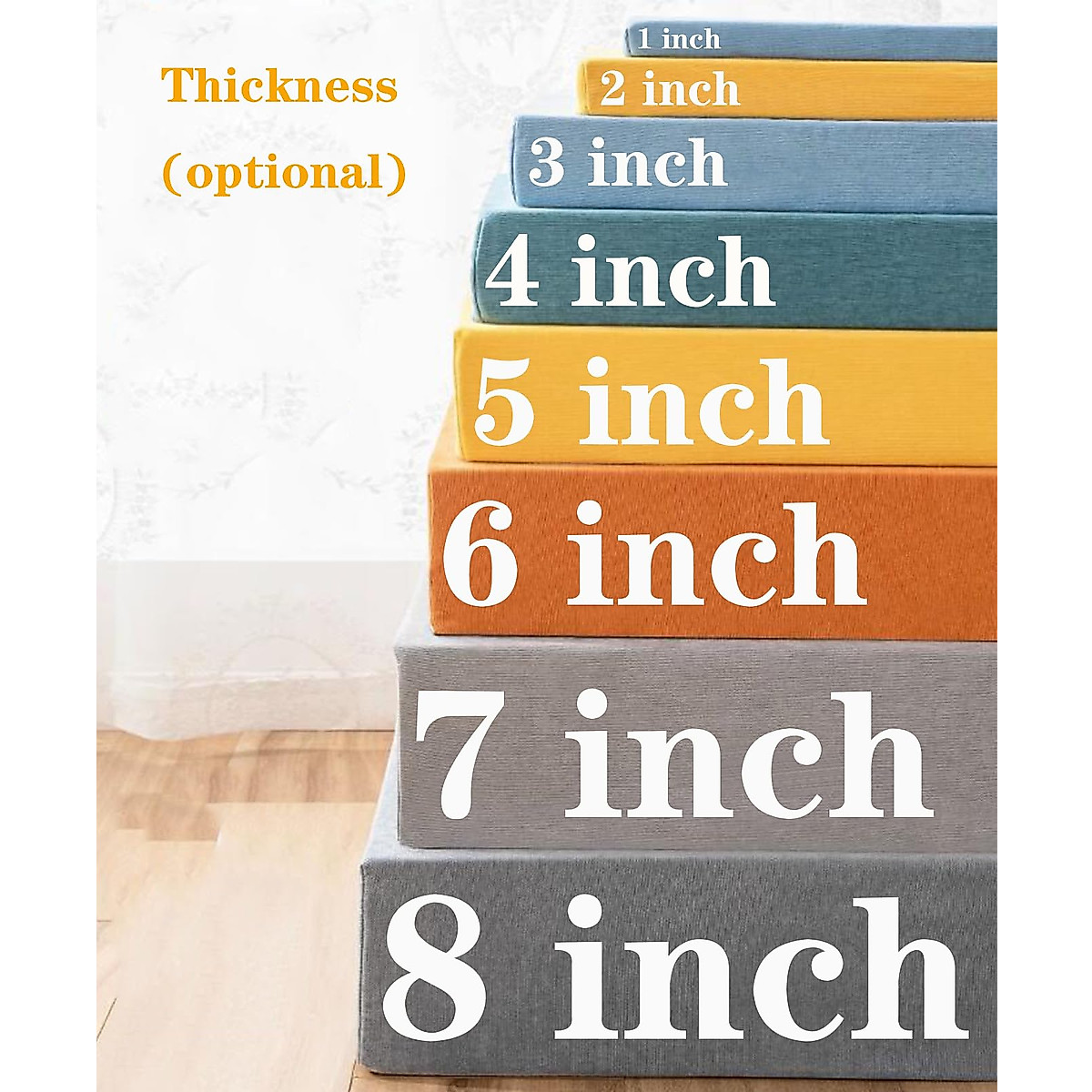 Custom Bench Thickened Foam Cushion, Indoor Outdoor Bench Personalized Cushion, Bench Seat Size Bay Window Indoor, Outdoor Furniture Non-Slip Bottom Garden Kitchen Cushions Personalized with Bottom