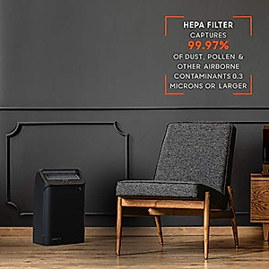 Sharper Image PURIFY 3 Air Cleaner with True HEPA Filtration, Night Light, for Home, Office, Bedroom