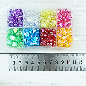 Xinhongo 320 Pcs Heart Beads Small Hole Beads Acrylic Beads Heart Shape Beads 8mm Bead Loose Bead for Making Bracelet Necklace Jewelry Making Craft Beads,8 Colors