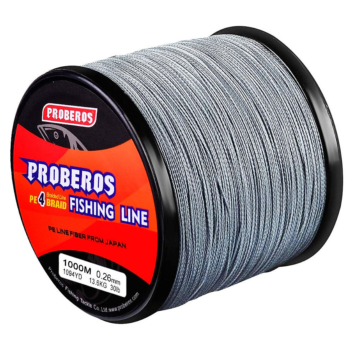 BAIKALBASS Braided Fishing Line 4 Strands Strong Multifilament PE Braid Wire for Saltwater 547Yard/500M 35LB Gray