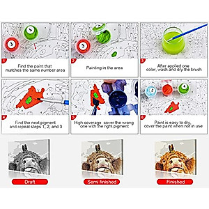 TUMOVO Cute Highland Cow Paint by Numbers for Adults Kids Retro Cow with Butterfly Pictures Oil Painting Kits by Number on Rustic Canvas Wall Decor for Home Living Room Farmhouse 16 inx20 in