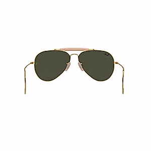Ray-Ban RB3030 Outdoorsman I Aviator Sunglasses, Polished Gold/G-15 Green, 58 mm
