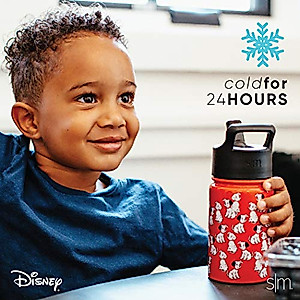 Simple Modern Disney Moana Kids Water Bottle with Straw Lid | Reusable Insulated Stainless Steel Cup for Girls, School | Summit Collection | 14oz, Moanas Village