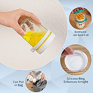 Overnight Oats Containers with lids and Spoons: 16 oz Mason Jars for Overnight Oats - 4 Pack Glass Meal Prep Container for Oatmeal - Food Storage Containers/Canning Jars/Food Jars & Canisters