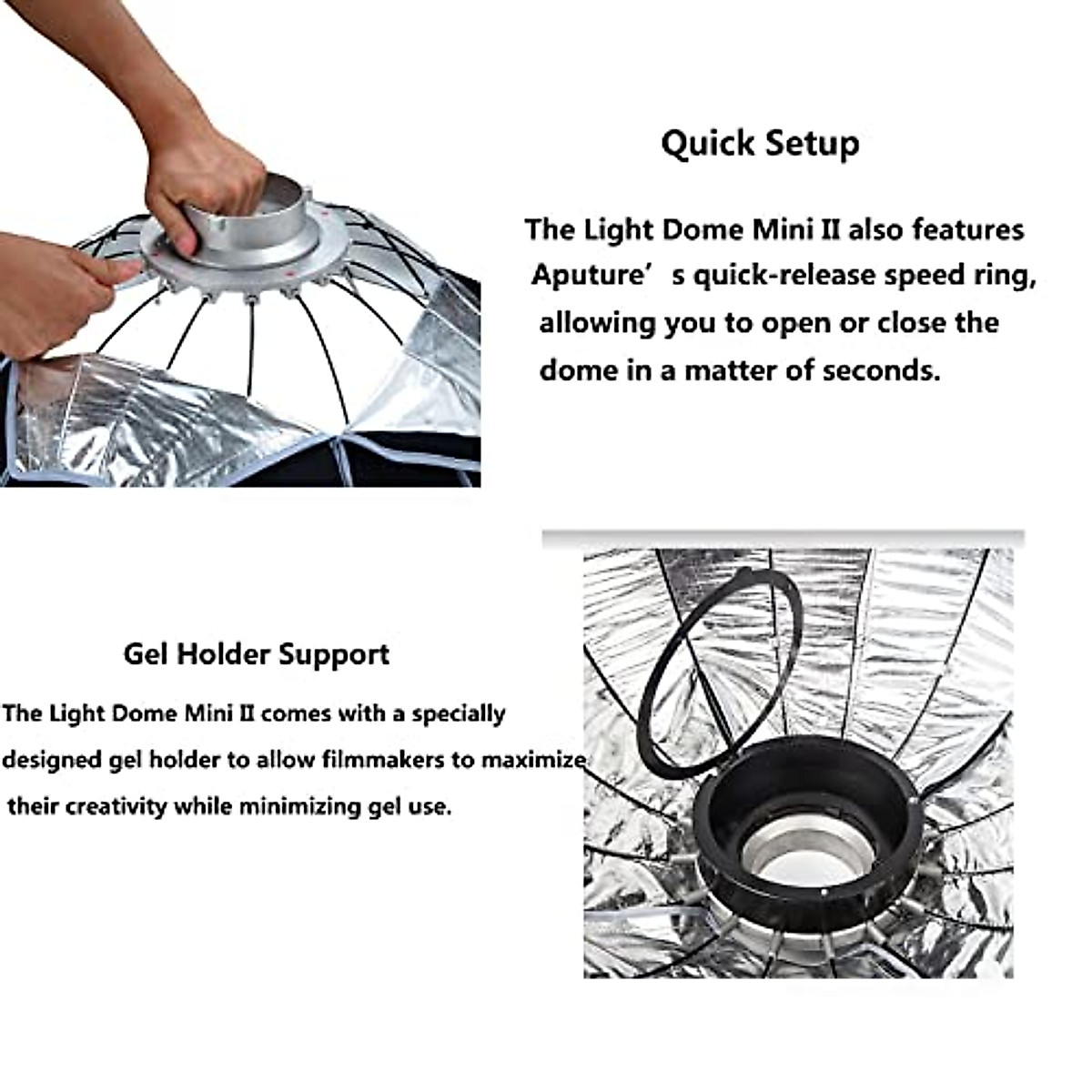 Aputure Light Dome Mini II (21.6") Parabolic Photography Softbox with Honeycomb Grid for Aputure 300X/300D II/Amaran 200X/100X and Other Bowens Mount Lights