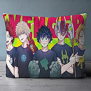 AKARDO Hero School Anime One for All Izuku Duvet Covers, Soft Microfiber Washed Duvet Cover Set 3 Pieces with Zipper Closure,Beding Set (14,Full (79"x90"))