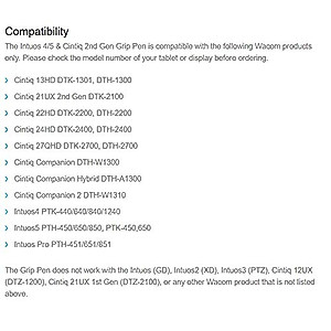 Wacom INTUOS4/CINTIQ21 Grip Pen Black, Single