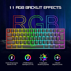 SELORSS Gaming RGB Wired Keyboard and Mouse Combo - USB Gaming Keyboard Compact 61 Keys RGB LED Backlit & Gaming Mouse 6400 DPI - Wired Switch Contoller for Nintendo,Windows PC Gamers,PS4-4 in 1