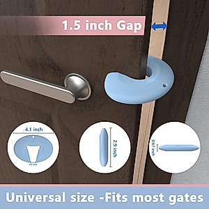 Neobay Door Pinch Guard and Door Slam Stopper, Durable Silicone Door Finger Pinch Guard, Prevents Finger Pinch Injuries, Slamming Doors, Door Safety for Kids, 4 Packs Blue Basic.