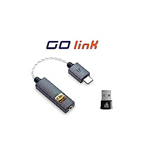 iFi GO link - DAC & Amplifier - USB-C to 3.5mm Adapter - Improve Headphone Sound from any Device - Gold-plated 3.5mm Headphone Socket – Flexible Cable - Supports Hi-Resolution 32-bit/384kHz/DSD256/MQA