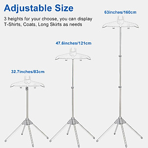 GIPOBUY T Shirt Display Stand Clothing Display Rack, Portable Adjustable Pant Display Rack Shirt Racks Jersey Hanger Stand, Shoulder Stand For Retail, Vendors, Boutique,Trade Shows, Events