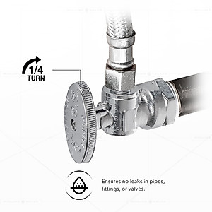 Everflow Supplies 81112PR-NL 1/2 X 3/8" CHROME PLATED BOXED QUARTER TURN ANGLE STOP VALVE WITH A FEMALE THREADED AND A COMPRESSION CONNECT