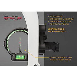Trophy Ridge React V5 Archery Bow Sight - 5 Vertical Pins, Tool Less Windage and Elevation Adjustability, 2nd Axis Leveling, Adjustable Click Light, Right Hand, 0.019 Pin