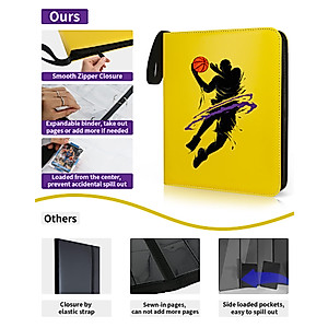 Basketball Trading Card Binder, Fit 900 Sport Cards 3 Ring Binder Book with 50 Binder Sheets, 9 Pocket Card Sleeves Album for Birthday Christmas New Year Gift for All Cards Collectors (BSK001)