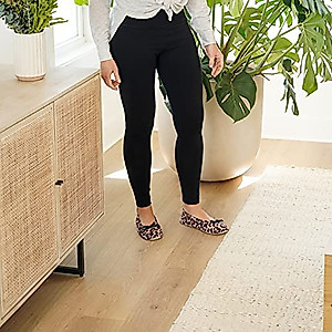 Dearfoams womens Layla Ballerina Slipper, Black, Large US