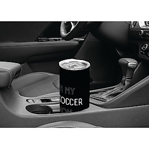 Elanze Designs In My Soccer Mom Era Ball Sport Wrap-Around Design 20 Ounce Stainless Steel On-The-Go Coffee Travel Insulated Skinny Tumbler Mug Cup, Slide Top Lid, MRC-20OZ-SH247