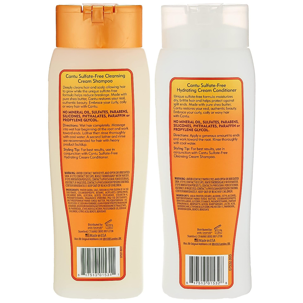 Cantu Shea Butter Cleansing Shampoo + Hydrating Conditioner 13.5 Fl Oz (Pack of 2)