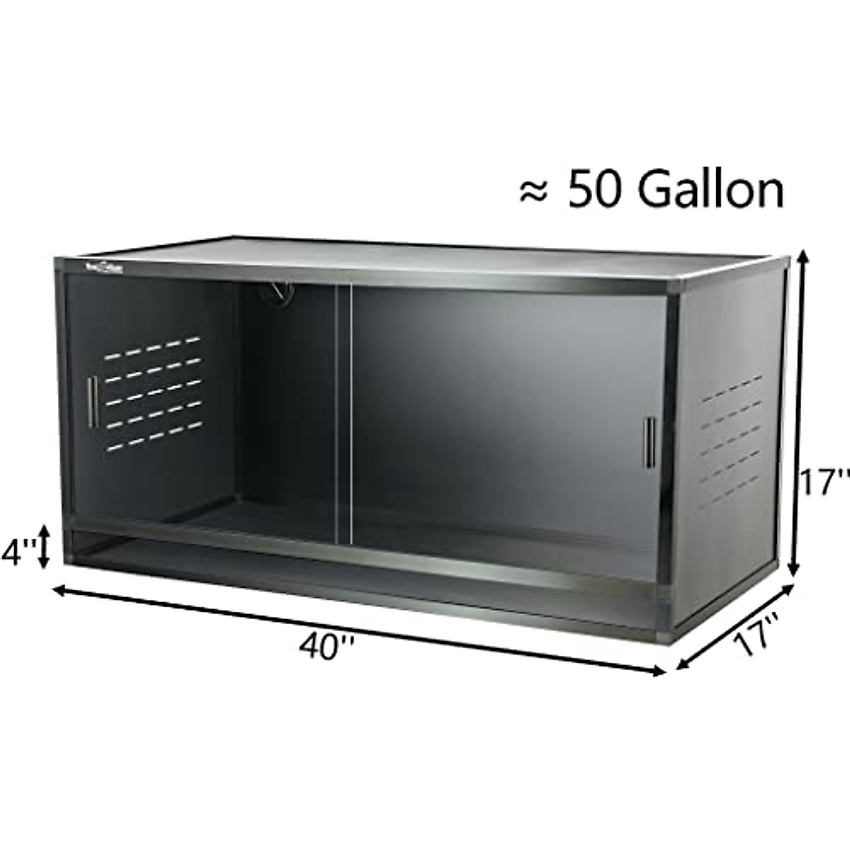 Large Reptile Terrarium 44 Gallon 40 * 16 * 16" for Bearded Dragon Lizard Snake Cage Reptiles Enclosure Wide Breeding Lounge Vivarium Area with Sliding Doors Lock for Crawling Pet