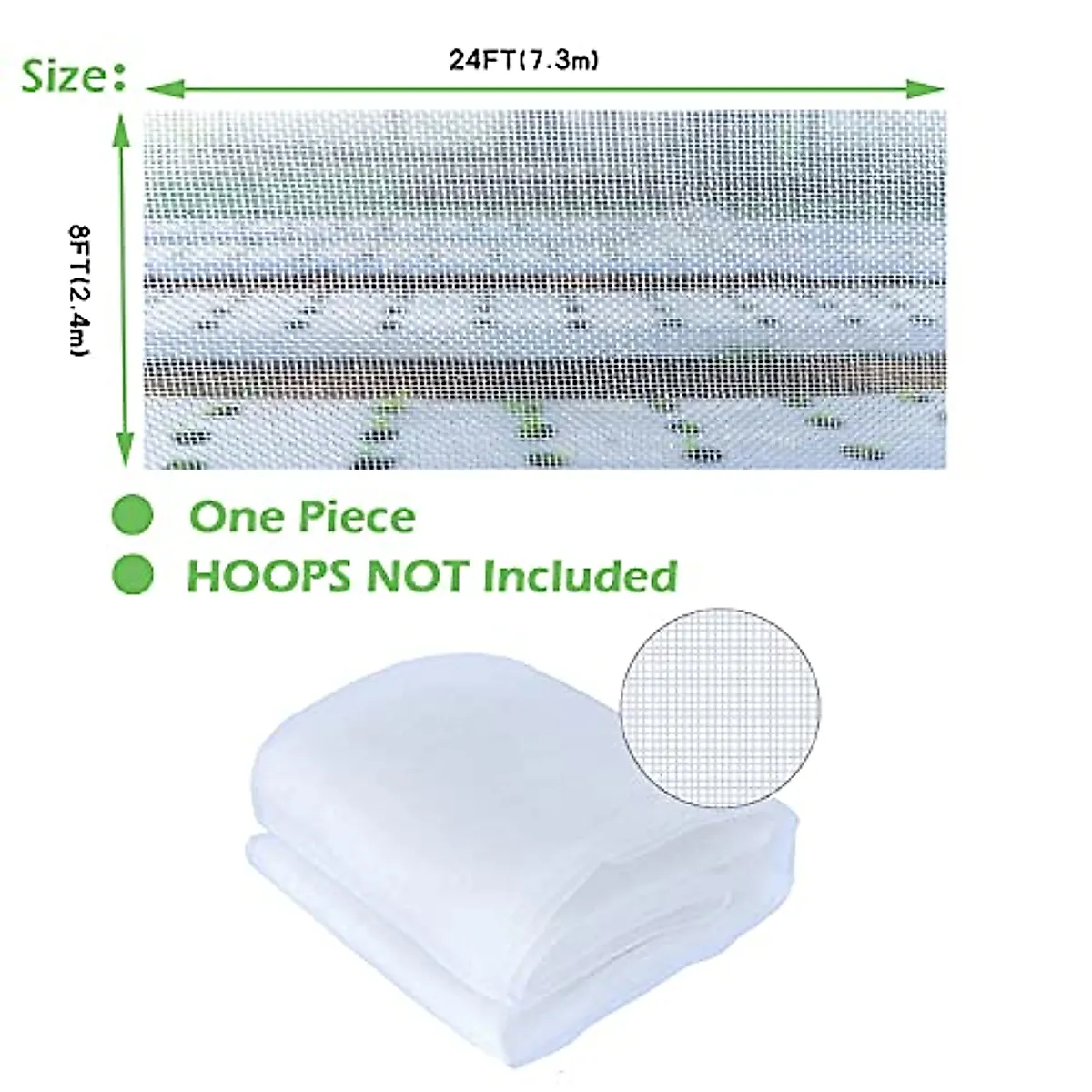Garden Netting, Plant Covers 8x24 Ft Ultra Fine Mesh Protection Netting for Vegetable Plants Fruits Flowers Crops Greenhouse Row Cover Raised Bed Barrier Screen Birds Animals Protection Net Cover