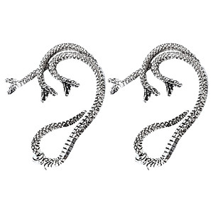 Generic 2pcs Ear Cuff Jewelry Snake Shape Cuff Earring Gothic Climber Earrings Punk Ear Decoration Halloween Novelty Ear Jewelry for Women Men, Silver, 6x5cm (44L0N438AU1209QIV7S)