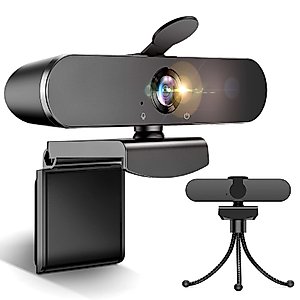 1080P Streaming Webcam with 4 Microphones, Advanced Autofocus, Privacy Shutter and Tripod - Perfect for PC, Laptop and Desktop Computer, with Noise Reduction and Super Stereo Mic