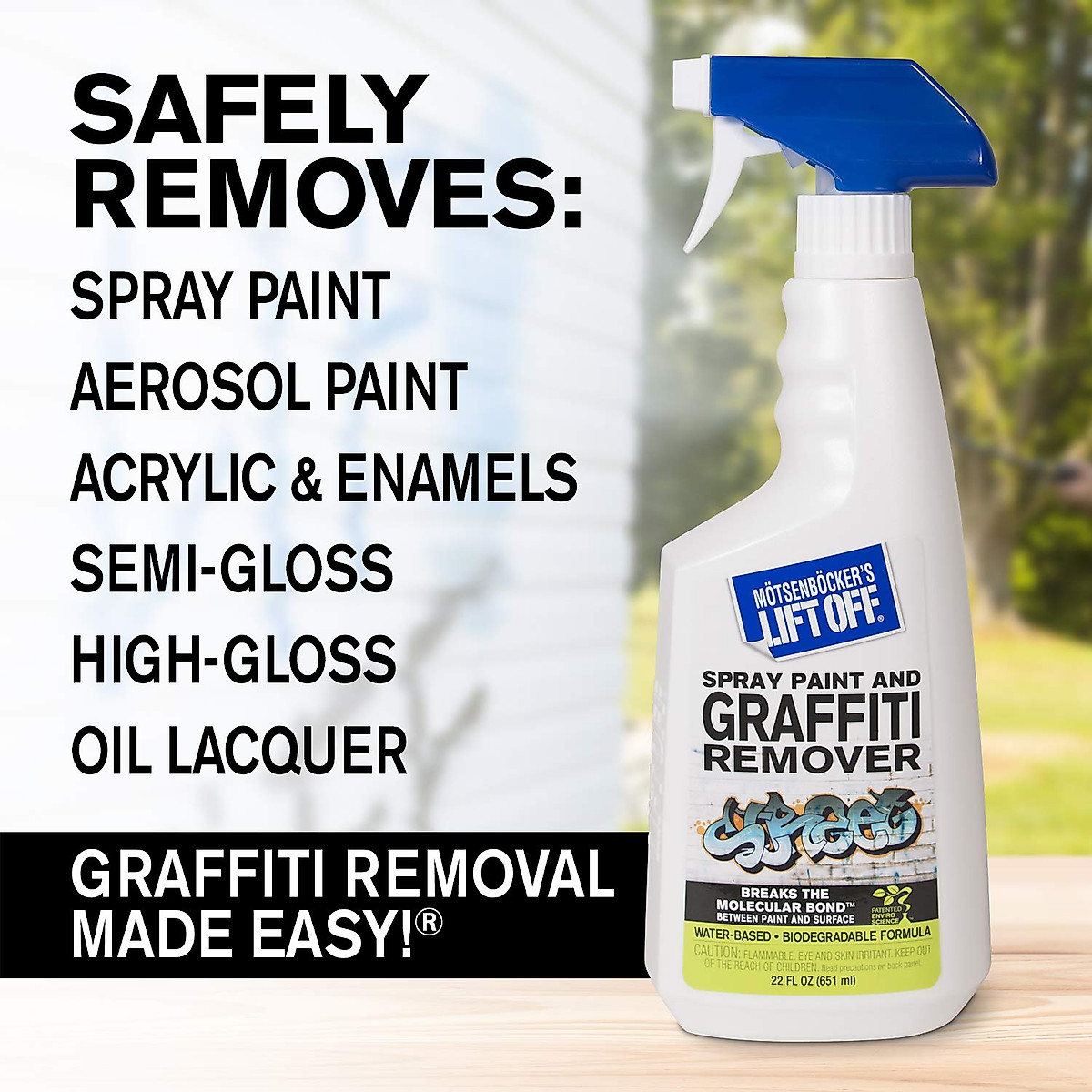 Motsenbocker’s Lift Off 41101 22-Ounce Premium Spray Paint and Graffiti Remover Works on Multiple Surface Types Concrete, Vehicles, Brick, Fiberglass and More Water-Based,white