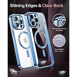 Meifigno Candy Mag Series Designed for iPhone 14 Pro Max Case, [Compatible with MagSafe & Full Camera Lens Protection] for Women Girls, Soft Magnetic Case for iPhone 14 Pro Max 6.7’’, Blue