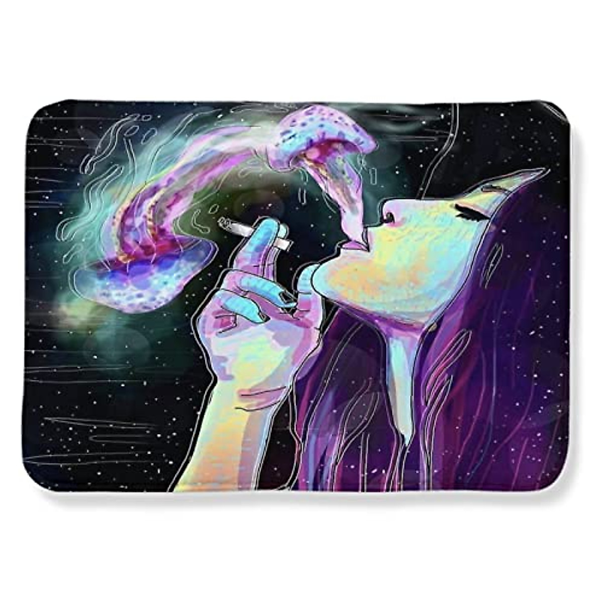 3x5 Ft Super Soft Indoor Modern Area Rug Rugs for Living Room Bedroom Trippy Smoke Cool Girl 60x39 Inch Rug