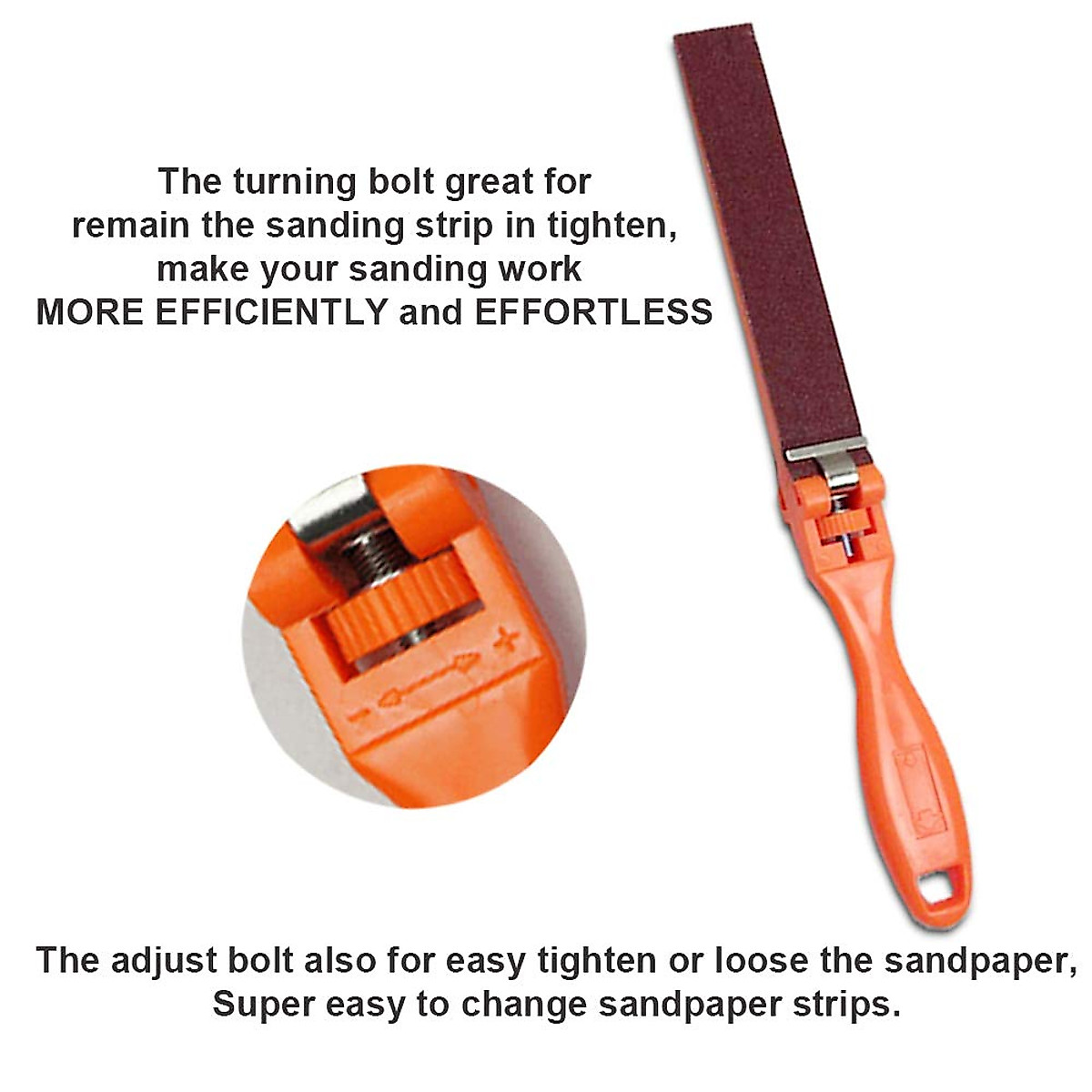 OBOLTS Sanding Stick Flat File with 4pcs Replaceable Abrasive Pre-Cut Sanding Paper Strips for Wood - 1pack