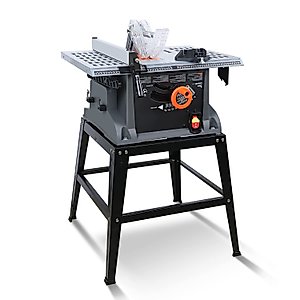 10inch Table Saw w/Port for Connecting Dust Collector, Portable Benchtop Table Saw