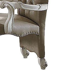 ACME Versailles Side Chair (Set-2) - 61132 - Vintage Gray PU/Fabric & Bone White