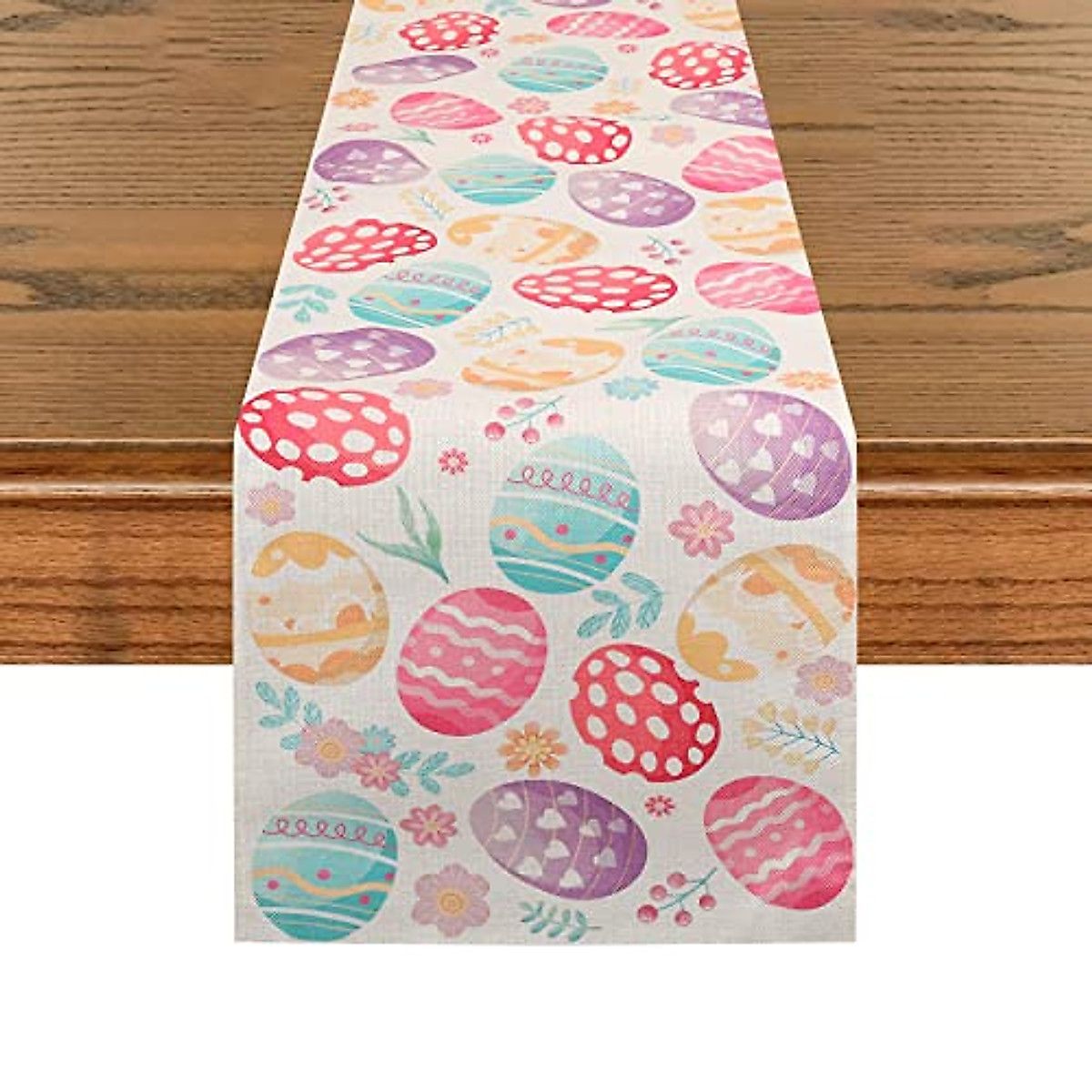 Table Runner 72 Inches Long,Spring Cute Eggs Holiday Kitchen Farmhouse Dining Table Runner for Home Party Decor
