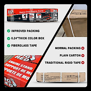 BIG RED TAM25671 Torin Steel Rotating Engine Stand with 360 Degree Adjustable Mounting Head and Extra Tool Storage Tray: 5/8 Ton (1,250 lb) Capacity, Red