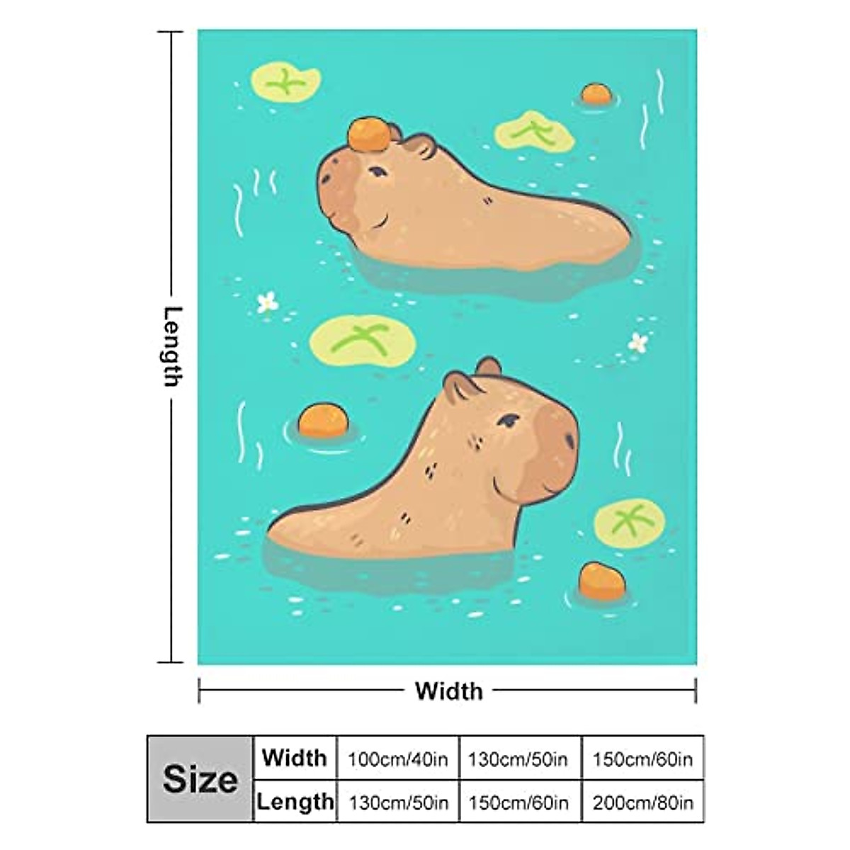 Capybara Blanket Ultra-Soft Throw Blanket Anti-Pilling Warm Cozy Flannel Throws for Couch Sofa Bed Living Room Family Friend Halloween Christmas Birthday Gifts 50"x60"