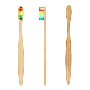 5pcs Lot Natural Bamboo Toothbrush Biodegradable Toothbrush with Soft Fibre Made with Rainbow Nylon Infused Bristles in Recycled Packing