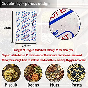 Plateau ELK Oxygen Absorbers for Food Storage 200CC, 100 PCS O2 Absorbers Food Grade for Mylar Bags, Canning, Flour, Wheat, Oats and Freeze Dried Foods - Long Term Storage (10x PCS of 10)