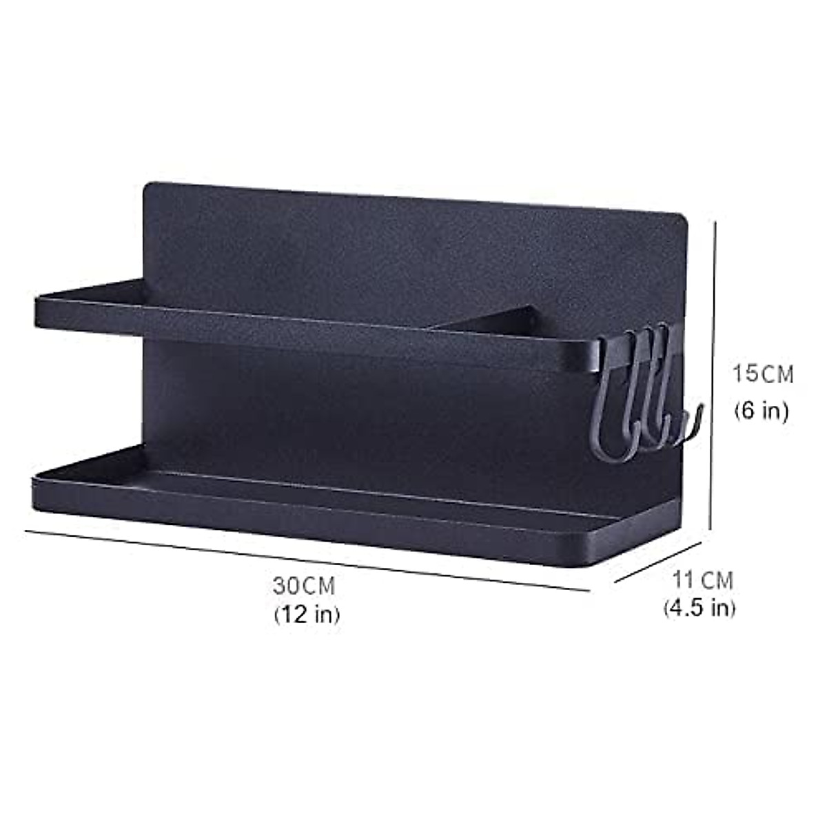 Lenotion Large Heavy Duty Magnetic Spice Rack-Magnetic Organizer for Refrigerator-Magnetic Wine Rack - Heavy Duty Magnet - 12" Wide - Black…