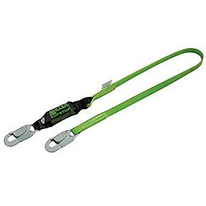 Honeywell ANSI Z359.13 Compliant 4' Vinyl Coated Web Lanyard w/2 Locking snap Hooks (Green) 913PC/4FTGN