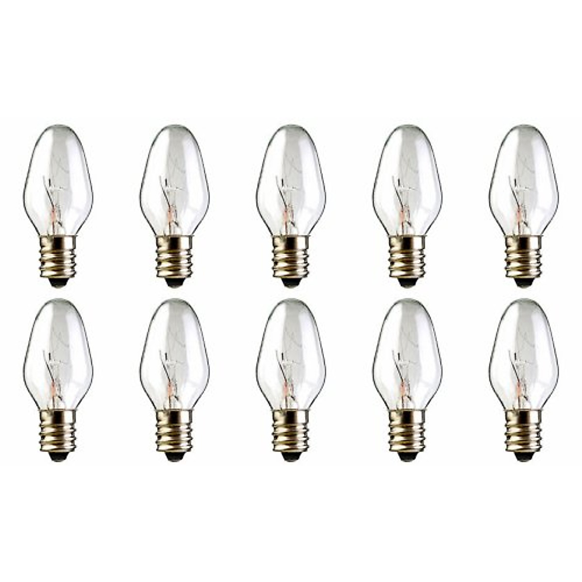 CEC Industries #7C7 130V Bulbs, 130 V, 7 W, E12 Base, C-7 shape (Box of 10)