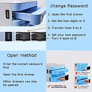 Desktop Organizer Storage Box - Desktop File Cabinet, Flat File Cabinet Storage, Desktop Drawer Cabinet, with Password Lock Drawer Storage Cabinet, Cosmetic Storage/Medicine Storage Box