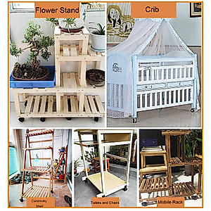 Caster Furniture，Rubbered Trolley Wheels ， Castor Wheels,Furniture Casters,1.81 Inch Swivel Caster Wheels Bracket Furniture Caster Wheel with Brake, 2pcs