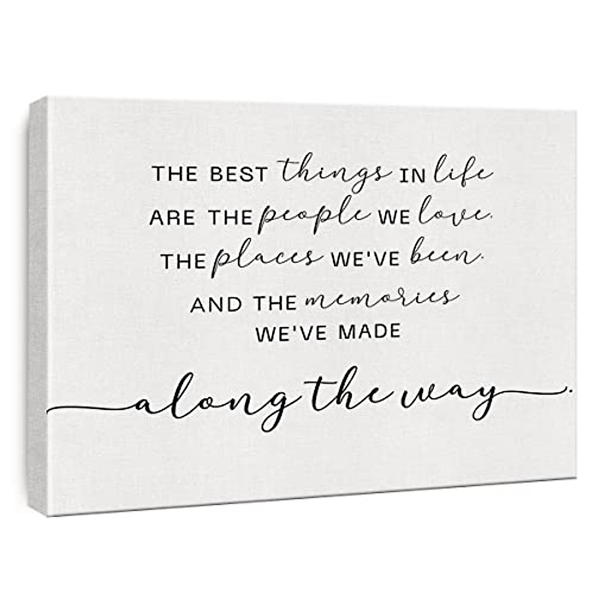 Inspirational Canvas Wall Art the Best Things in Life Canvas Print Framed Motivational Painting Artwork Ready to Hang Home Wall Decor 15x11.5 Inches